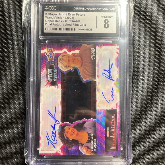 Marvel | Other | Wandavision Evan Peters Kathryn Hahn Dual Autographed Film Cels Card Upper Deck ...